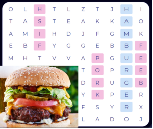 Aug, 26: Burger Day with Word Search