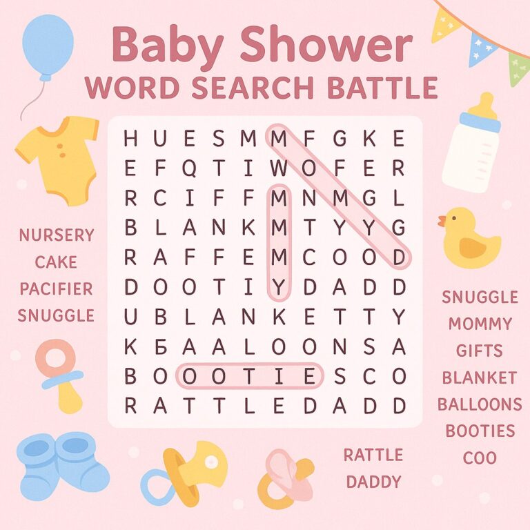 Baby Shower Word Search Battle - The Word Search Battle